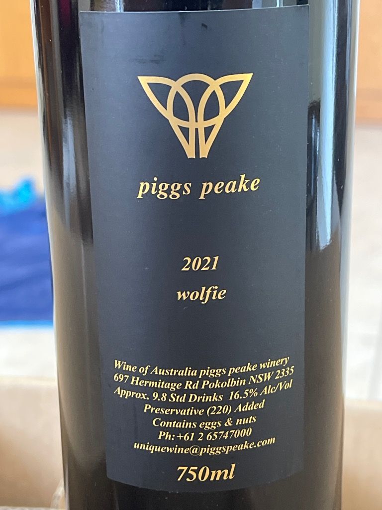 2021 Piggs Peake Zinfandel Wolfie, Australia, New South Wales, Hunter ...