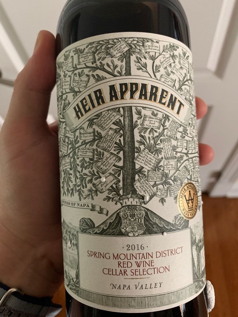 2016 Heir Apparent Spring Mountain District Red Wine Cellar Selection ...