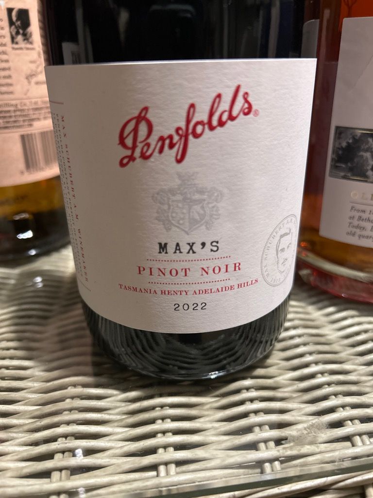 2022 Penfolds Pinot Noir Max's, Australia, Tasmania - CellarTracker