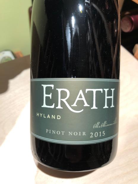 2015 Erath Pinot Noir Hyland Vineyard, USA, Oregon, Willamette Valley ...