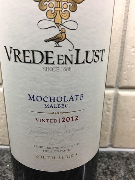 2009 Vrede en Lust Malbec Mocholate Malbec, South Africa, Coastal ...