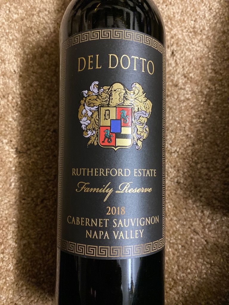 2019 Del Dotto Cabernet Sauvignon Rutherford Estate, USA, California ...