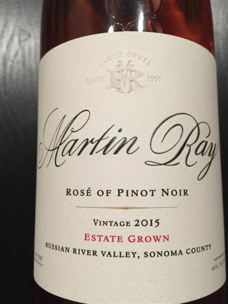 2016 Martin Ray Pinot Noir Rosé Estate Grown, USA, California, Sonoma ...