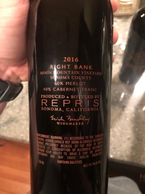 2016 Repris Right Bank Blend, USA, California, Sonoma County ...
