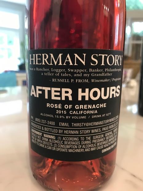 2016 Herman Story Grenache Rosé, USA, California - CellarTracker