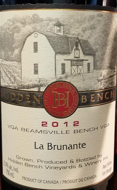 2012 Hidden Bench La Brunante Hidden Bench Estate Vineyards, Canada ...