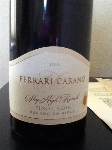 2010 Ferrari-Carano Pinot Noir Sky High Ranch, USA, California, North ...