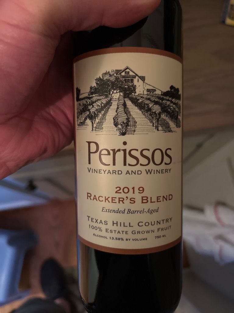 2019 Perissos Vineyard and Winery Racker's Blend, USA, Texas, Texas ...