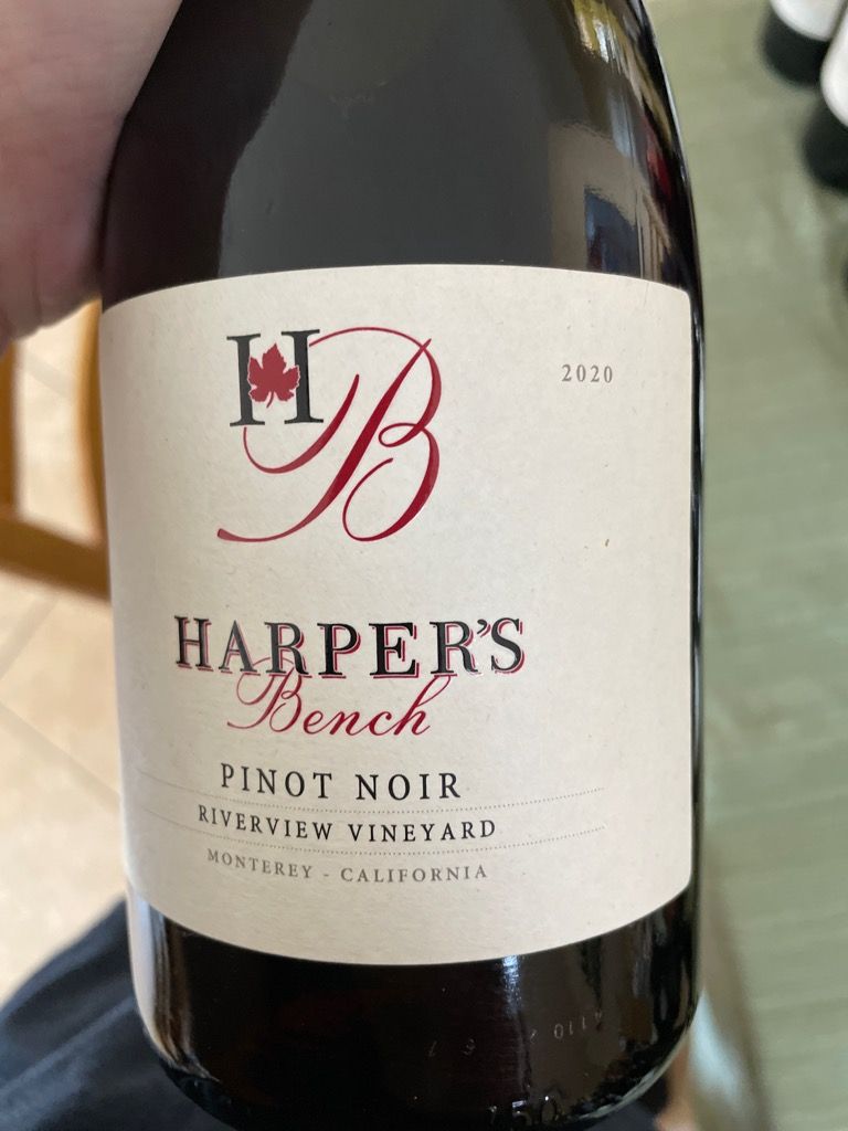 2020 Harper's Bench Pinot Noir Riverview Vineyard, USA, California ...