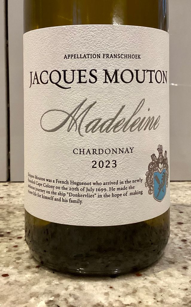 2024 Jacques Mouton Chardonnay Madeleine, South Africa, Western Cape ...