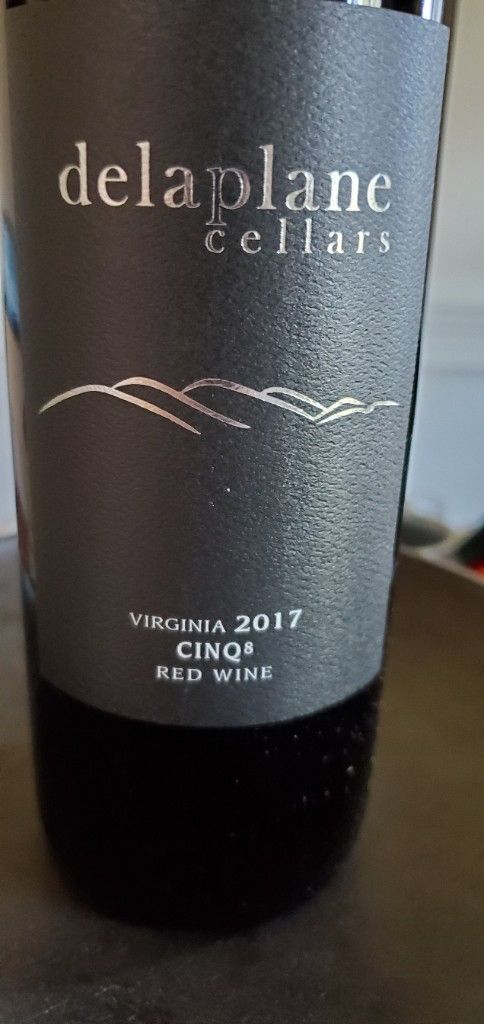 2021 Delaplane Cellars CINQ8, USA, Virginia, Northern Virginia ...