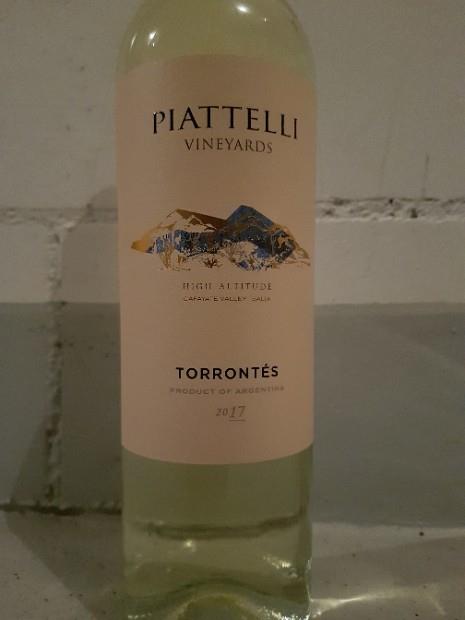2017 Piattelli Vineyards Torrontés High Altitude, Argentina, Salta ...