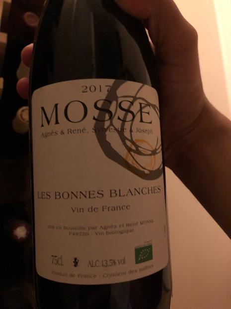 2017 Agnès et René Mosse Blanc Les Bonnes Blanches, France, Loire ...