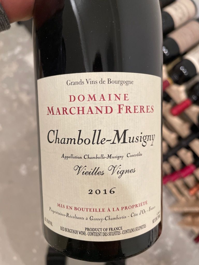 2016 Domaine Marchand Freres Chambolle-Musigny Vieilles Vignes, France ...