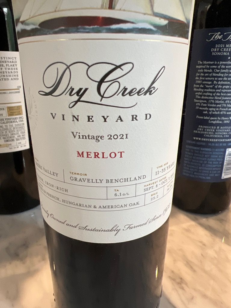 2021 Dry Creek Vineyard Merlot Dry Creek Valley, USA, California ...