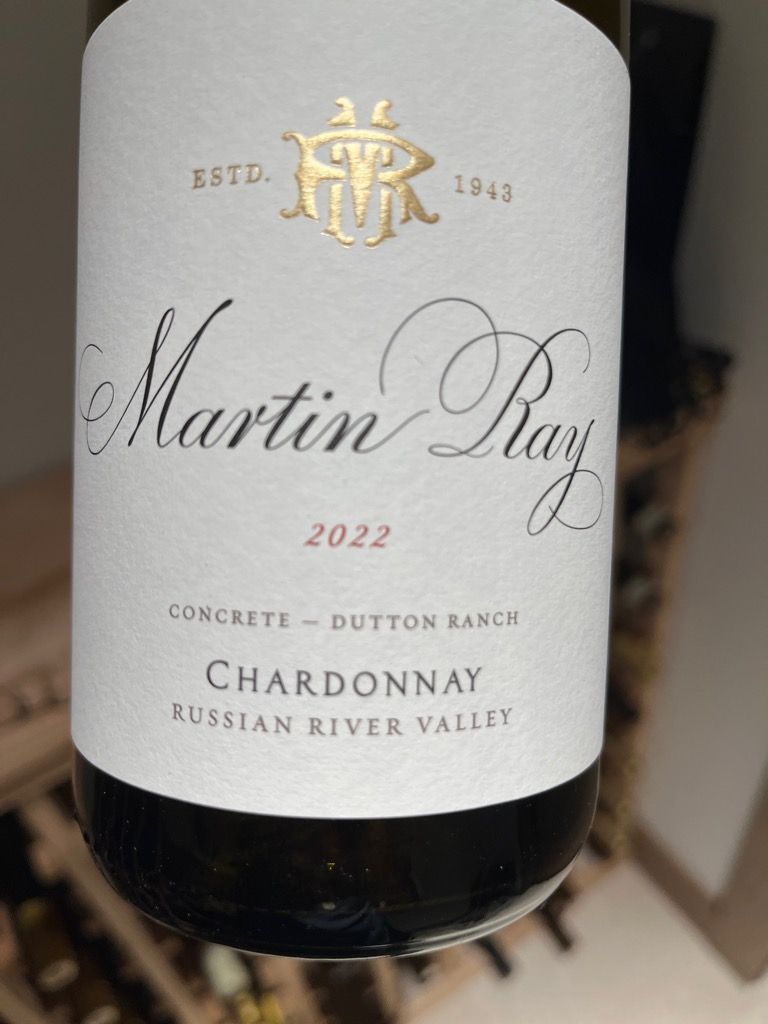 2022 Martin Ray Chardonnay Concrete Dutton Ranch, USA, California ...