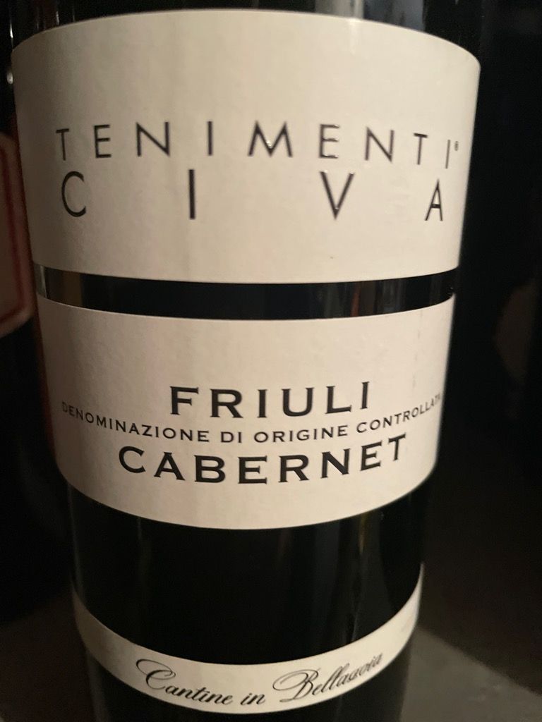 2020 Tenimenti Civa Friuli Cabernet Sauvignon Ronc Zoiis, Italy, Friuli-Venezia Giulia, Friuli ...