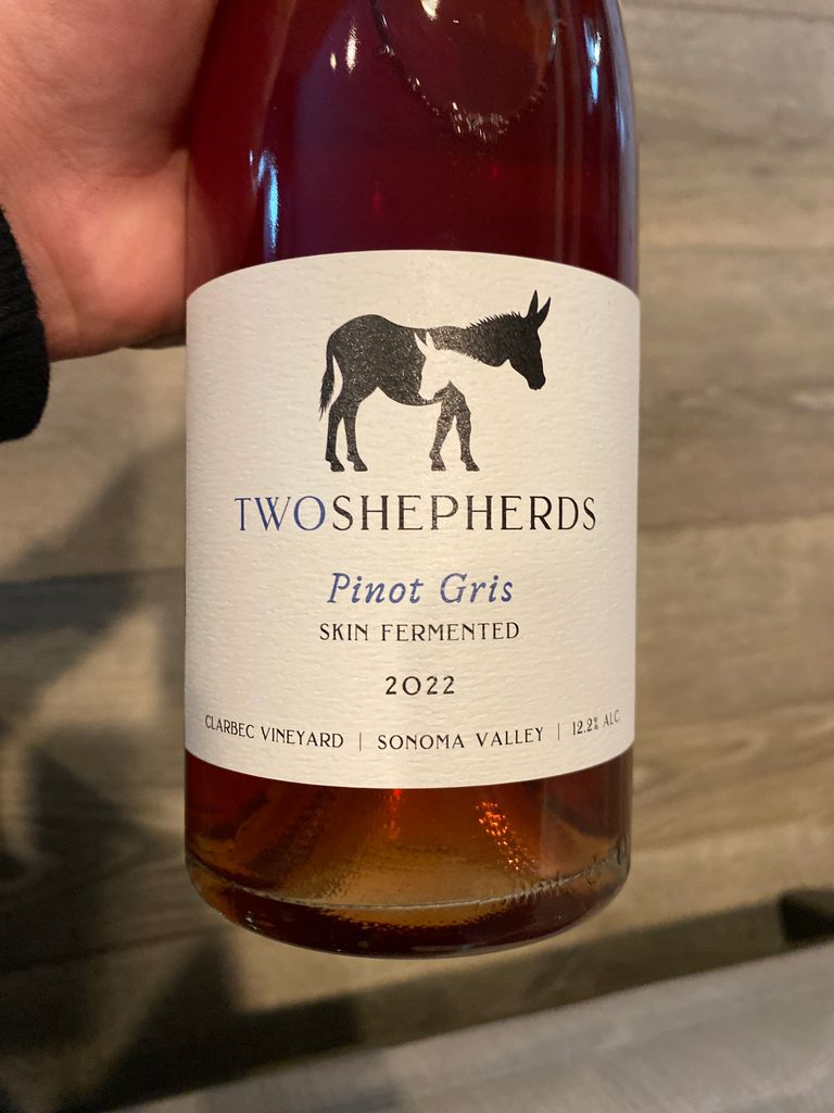 2024 Two Shepherds Pinot Gris Skin Fermented Clarbec Vineyard, USA ...