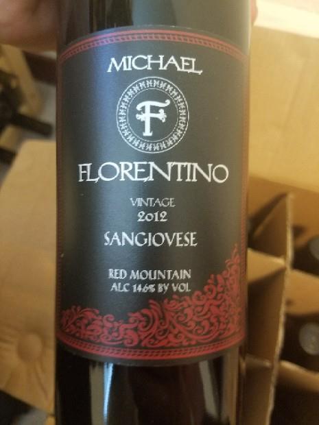 2012 Michael Florentino Cellars Sangiovese, USA, Washington, Columbia Valley - CellarTracker