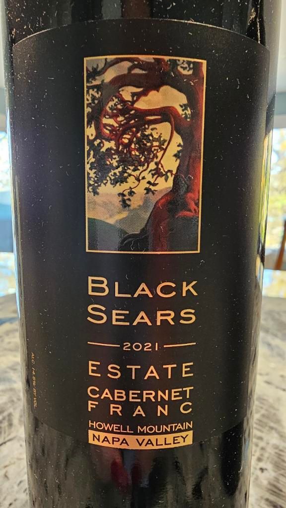 2021 Black Sears Cabernet Franc Estate, USA, California, Napa Valley ...