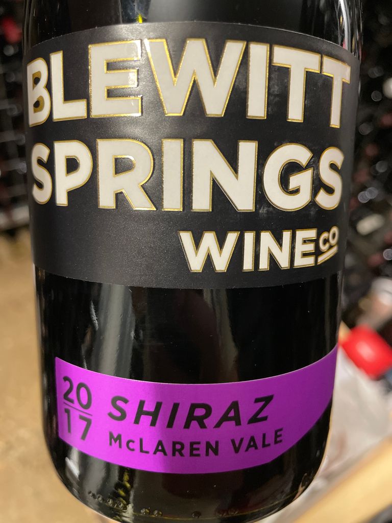 2019 Blewitt Springs Wine Co Shiraz Reserve, Australia, South Australia ...