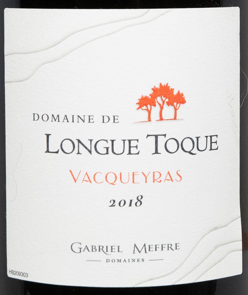2018 Domaine de Longue Toque Vacqueyras, France, Rhône, Southern Rhône ...