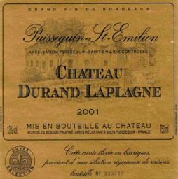 1998 Château Durand-Laplagne, France, Bordeaux, Libournais, Puisseguin ...