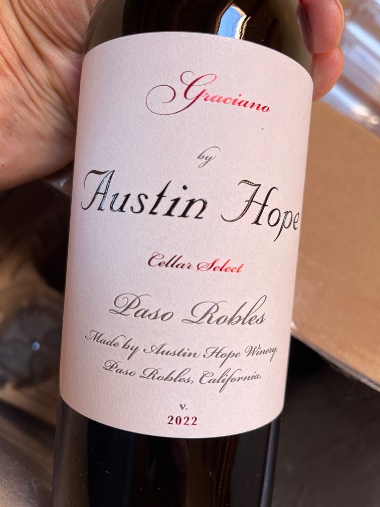 2022 Austin Hope Graciano Cellar Select, USA, California, Central Coast ...