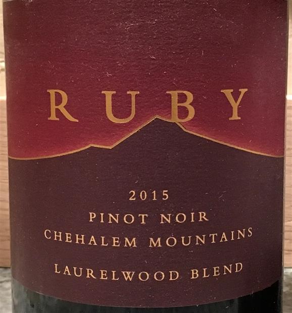 2015 Ruby Vineyard Pinot Noir Laurelwood Blend, USA, Oregon, Willamette Valley, Chehalem ...