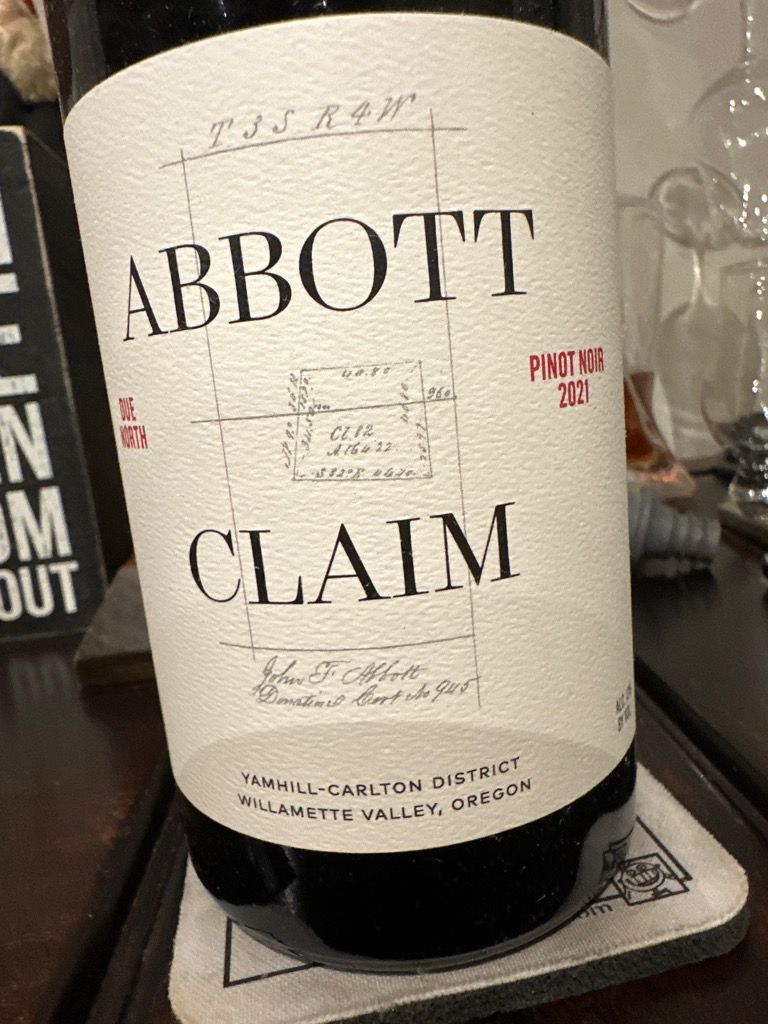2021 Abbott Claim Pinot Noir Due North, USA, Oregon, Willamette Valley ...