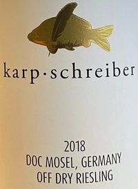 2017 Karp-Schreiber Riesling My Karp Off Dry, Germany, Mosel Saar Ruwer ...