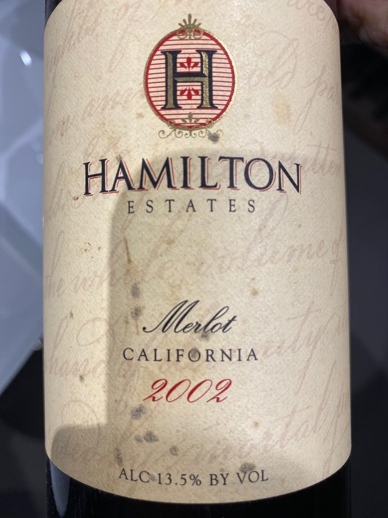 2000 Hamilton Estates Merlot, USA, California - CellarTracker