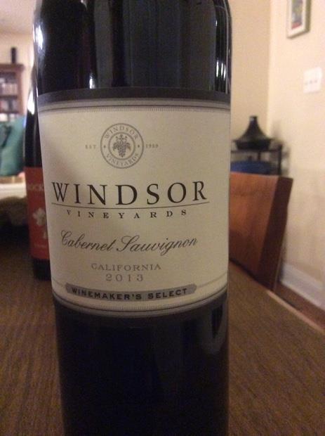 2013 Windsor Vineyards Cabernet Sauvignon Winemaker's Select California ...