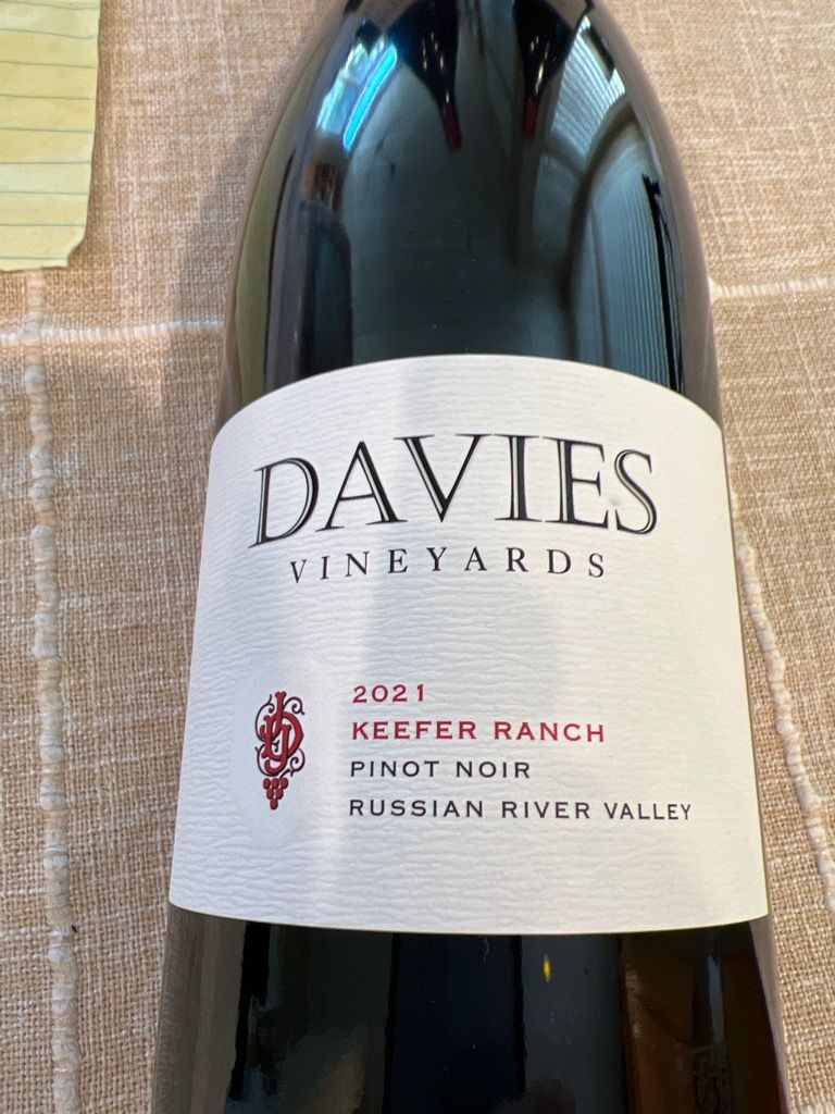 2021 Davies Vineyards Pinot Noir Keefer Ranch, USA, California, Sonoma ...