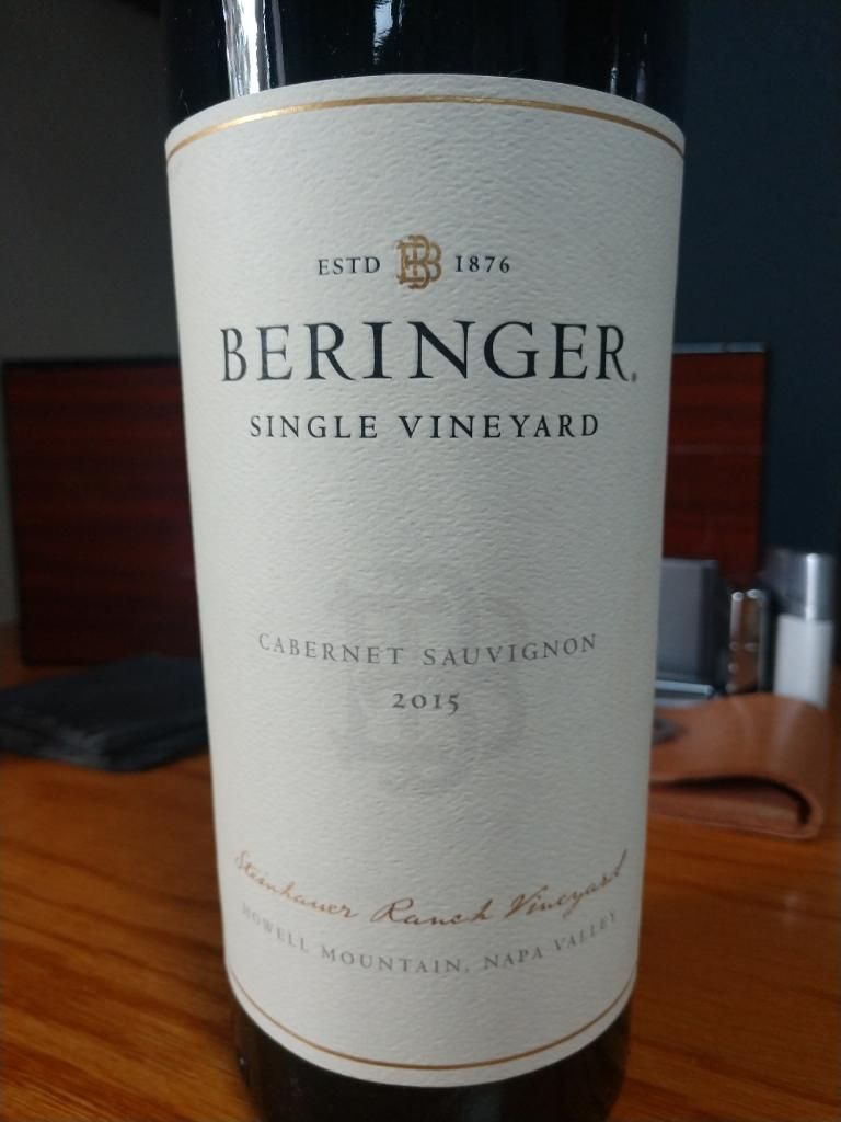 2016 Beringer Vineyards Cabernet Sauvignon Single Vineyard Steinhauer ...