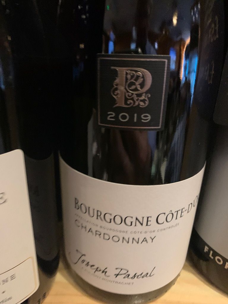 2019 Joseph Pascal Chardonnay Bourgogne Blanc, France, Burgundy ...