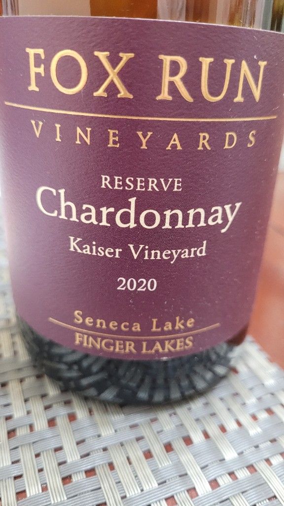 2020 Fox Run Vineyards Chardonnay Reserve, USA, New York, Finger Lakes ...