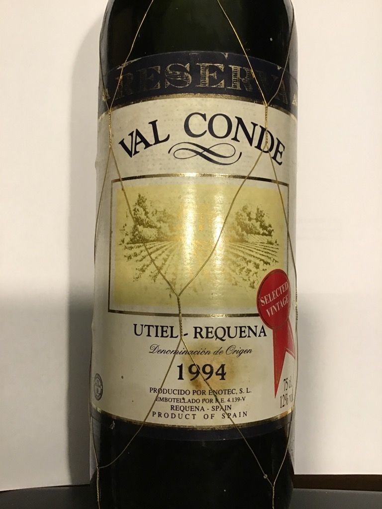 1996 Val Conde Utiel-Requena Reserva, Spain, Valencia, Utiel-Requena ...