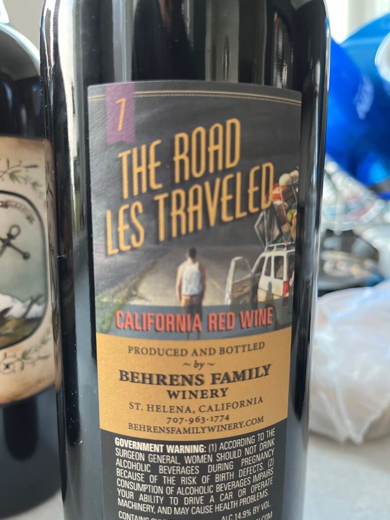 2019 Behrens Family Winery The Road Les Traveled 7, USA, California ...