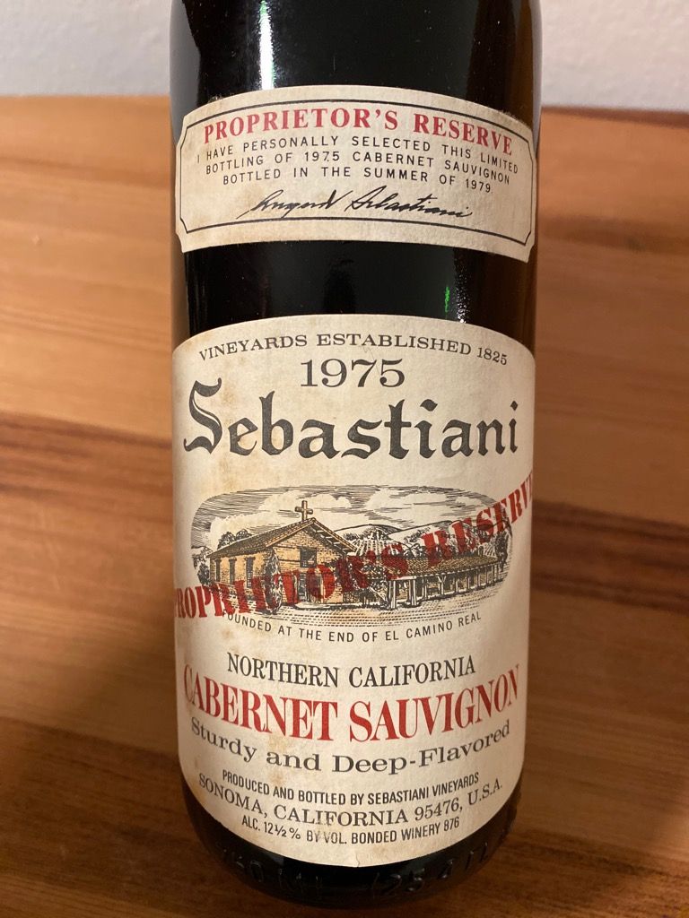 1973 Sebastiani Vineyards & Winery Cabernet Sauvignon Proprietor's ...
