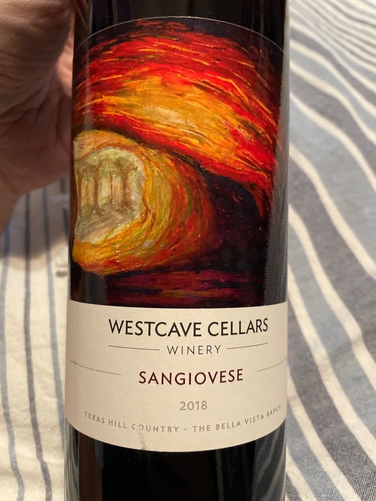 2017 Westcave Cellars Sangiovese Bella Vista Ranch, USA, Texas, Texas ...
