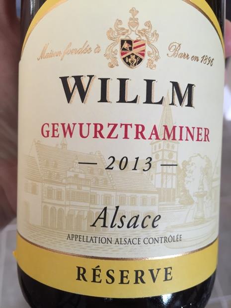 2013 Willm Gewurztraminer Reserve, France, Alsace - CellarTracker