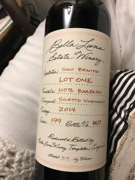 2015 Bella Luna Barbera Lot One, USA, California, Central Coast, San ...