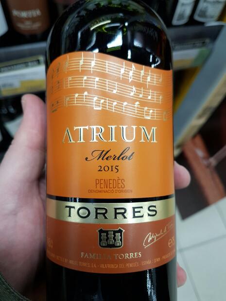 2015 Torres Merlot Atrium, Spain, Catalunya, Penedès - CellarTracker