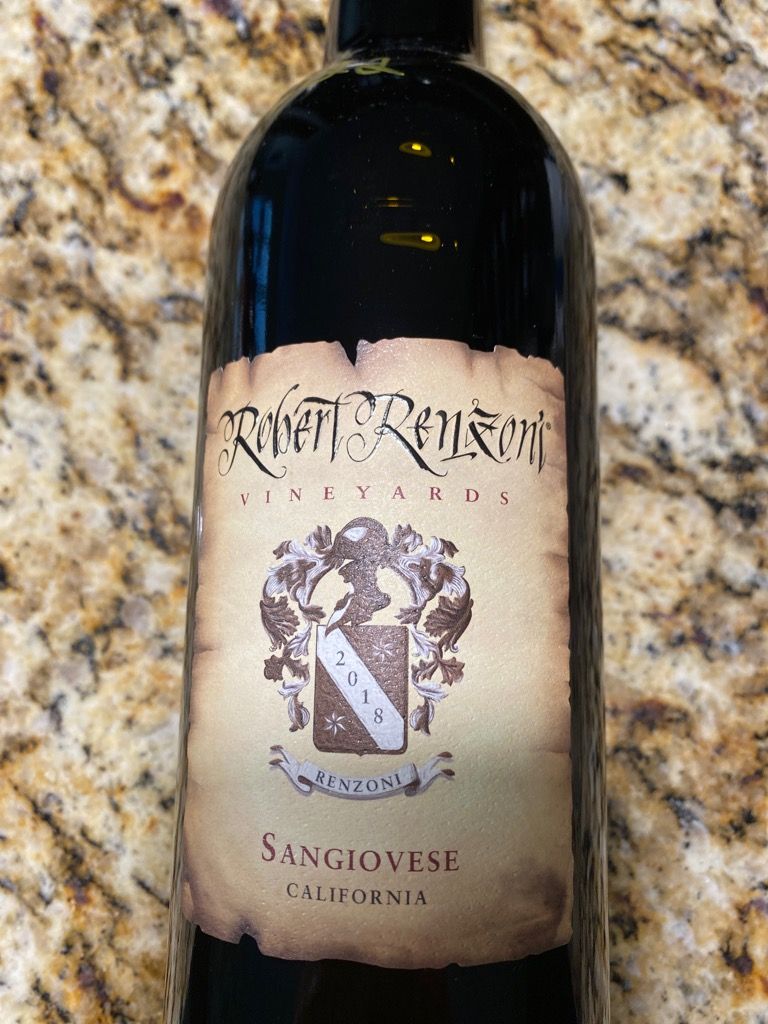 2018 Robert Renzoni Sangiovese, USA, California, South Coast, Temecula ...