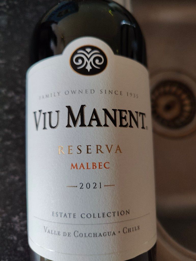 2021 Viu Manent Malbec Estate Collection Reserva Valle De Colchagua, Chile, Rapel Valley ...