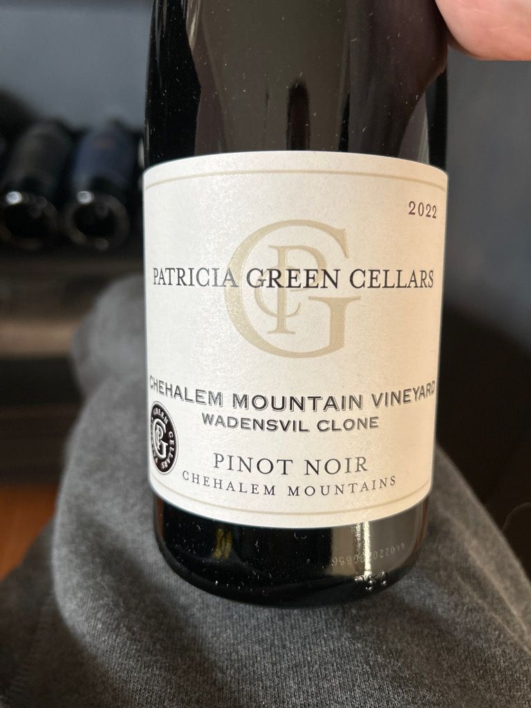 2022 Patricia Green Cellars Pinot Noir Wadensvil Clone Chehalem ...