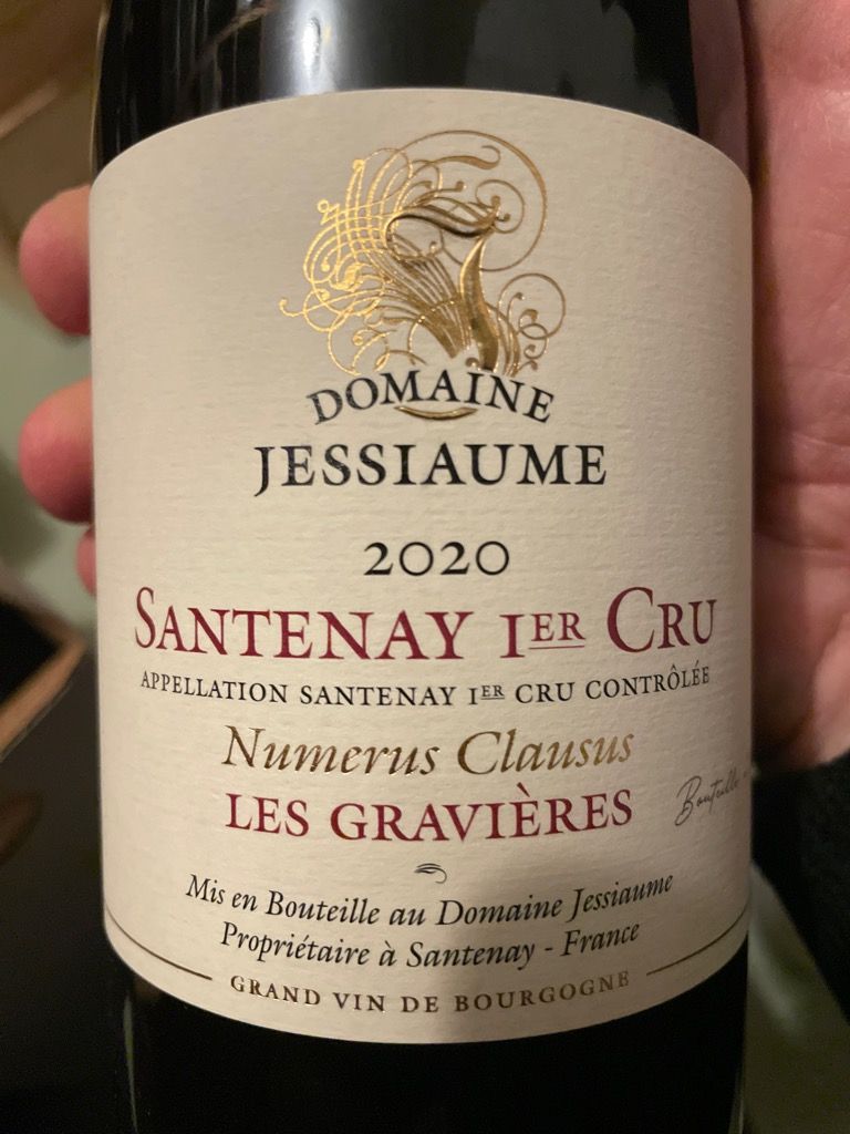 2021 Domaine Jessiaume Santenay 1er Cru Les Gravières Numerus Clausus ...