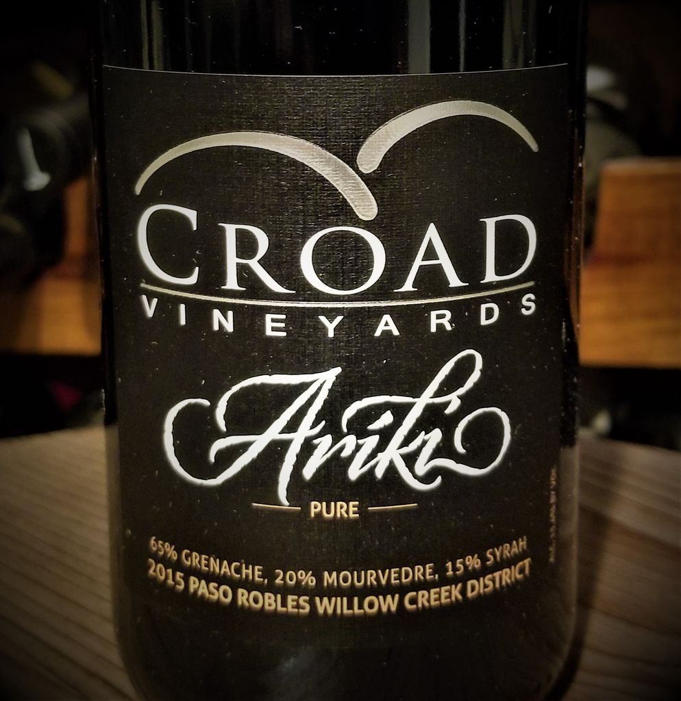 2015 Croad Vineyards Ariki Pure, USA, California, Central Coast, Paso ...