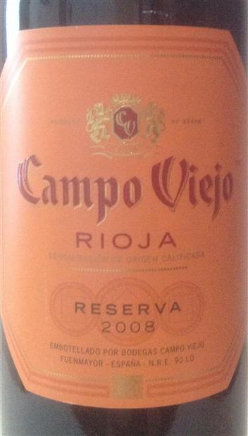 2008 Campo Viejo Rioja Reserva, Spain, La Rioja, La Rioja Alta, Rioja ...